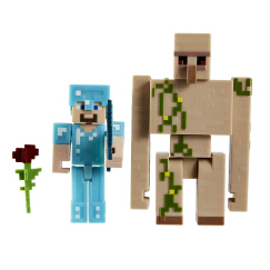 MINECRAFT STEVE AND IRON GOLEM Figures